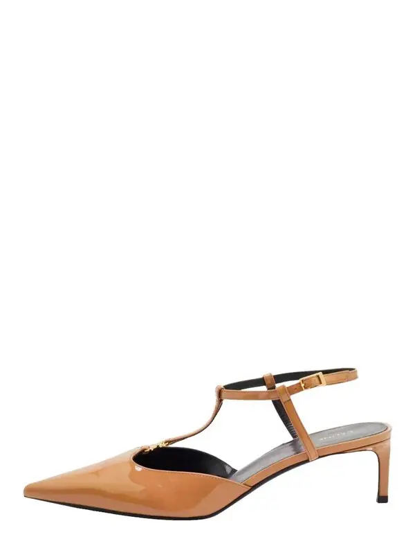 Celine Triomphe Patent T-bar Pumps - Neutrals