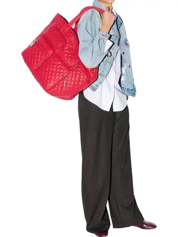 Mz Wallace Large Metro Travel Quilted Tote Bag - Red