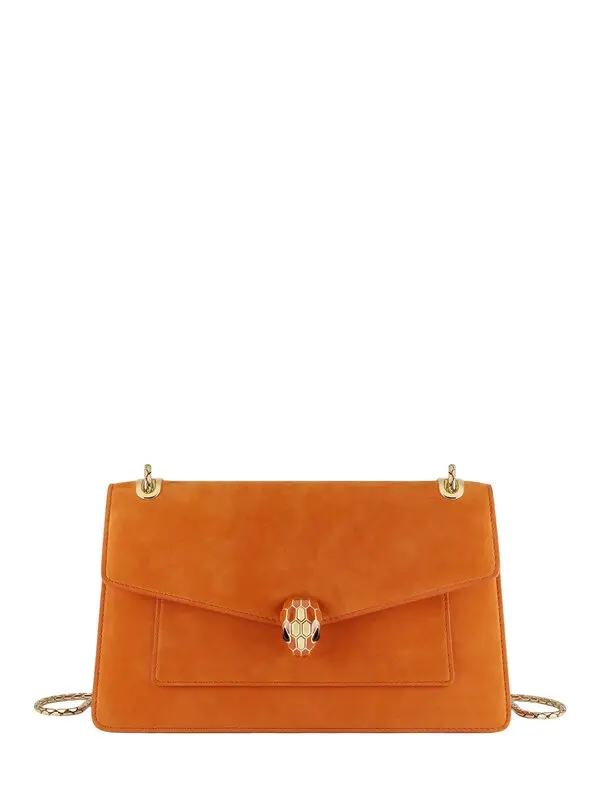 BVLGARI Suede Serpenti Forever Top-handle Bag - Orange