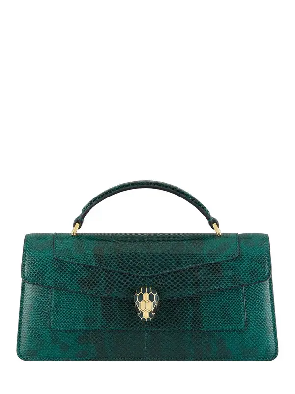 BVLGARI Karung Leather Serpenti Forever Top-handle Bag - Green