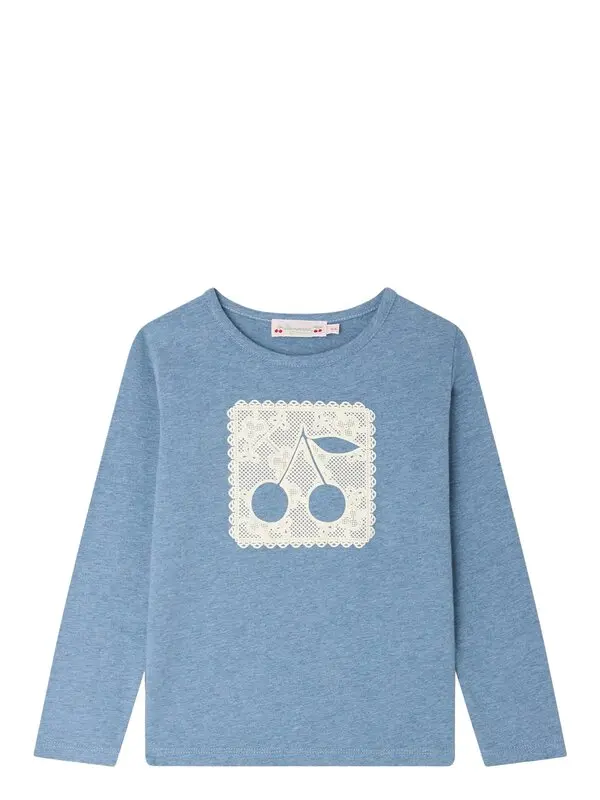Bonpoint Cotton Cherry Long-sleeve T-shirt - Blue