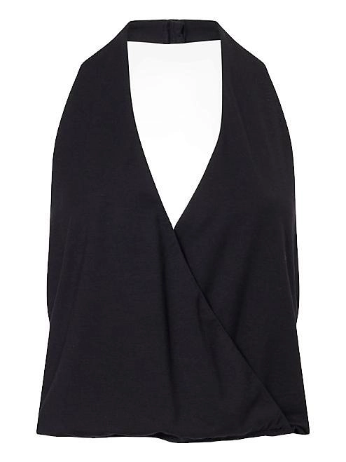 REFORMATION Lois Halterneck Knit Top - Black