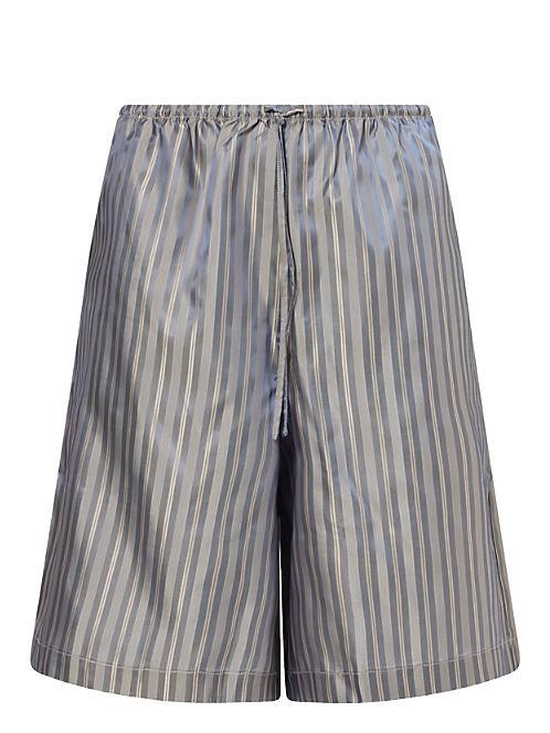 REFORMATION Sandy Striped Satin Shorts - Graphite
