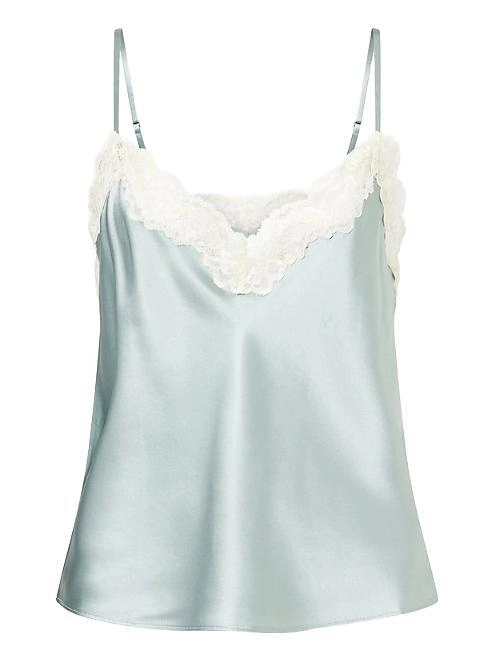 REFORMATION Teddy Lace-trim Silk Camisole Top - Celadon