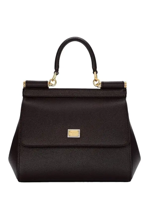 Dolce & Gabbana Sicily Medium Leather Crossbody Bag - Black