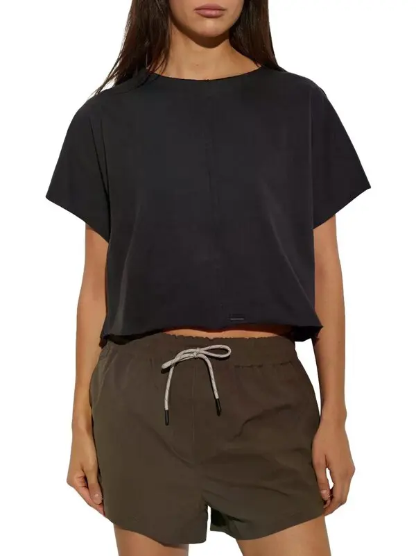 RETHINKIT STUDIOS Oversized Raw-edge T-shirt - Black