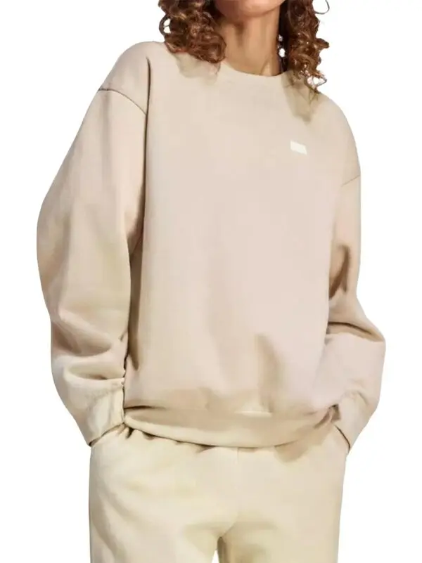 Adidas Essentials Crew Long Fleece Os Sweatshirt - Neutrals