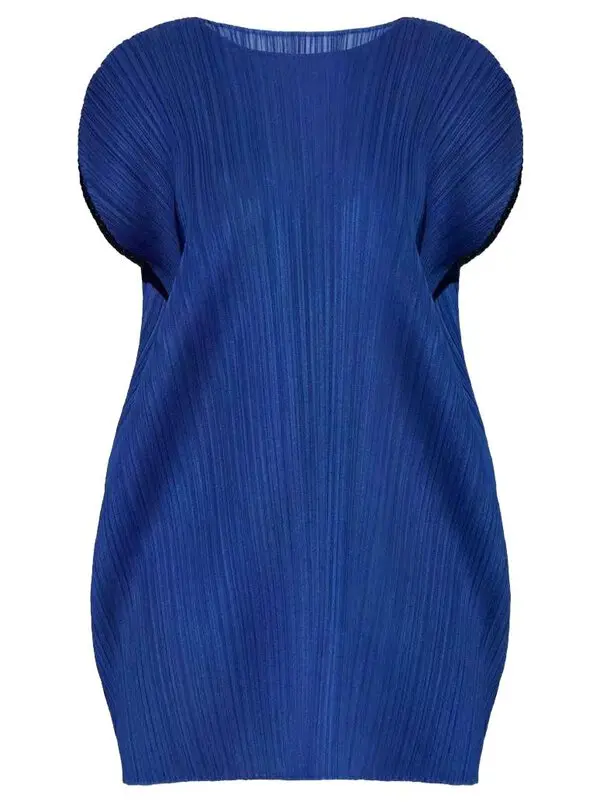 Issey Miyake July Pleated Mini Dress - Blue