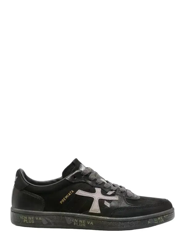 Premiata Bskt Clay Logo-patch Sneakers - Black