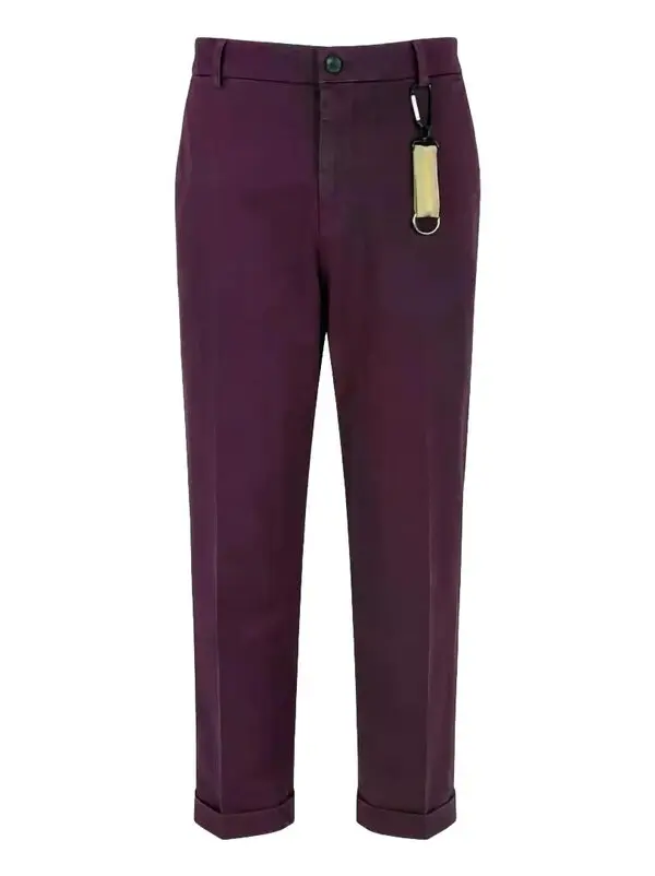 MANUEL RITZ Pressed-crease Turn-up Trousers - Purple