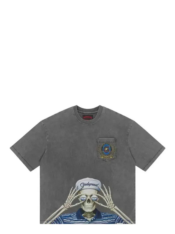 GODSPEED Golf Days Graphic-print Chest-pocket T-shirt - Grey