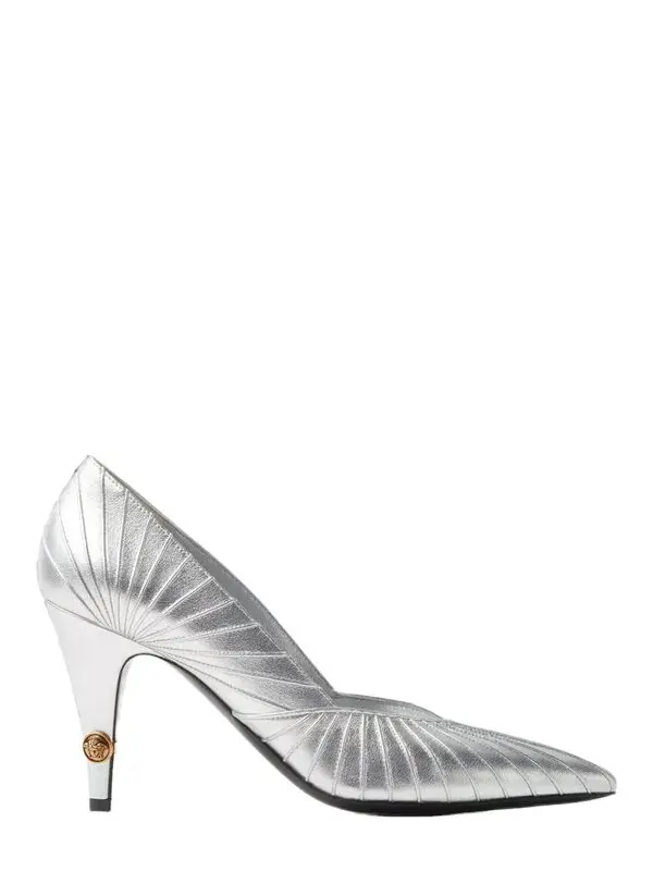 Versace Metallic Nappa Pumps 90 Mm - Silver
