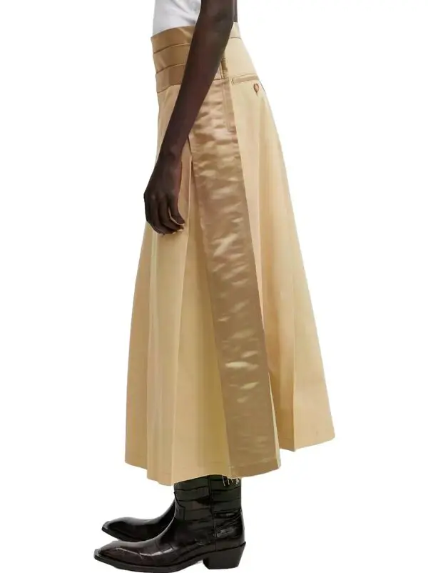 Undercover Pleated Midi Skirt - Neutrals