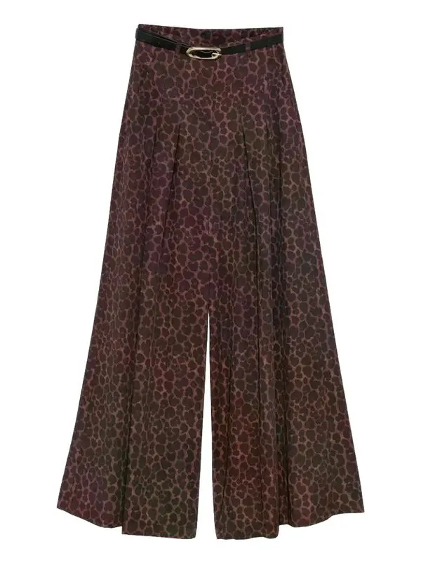 Imperial Leopard-print Palazzo Pants - Brown