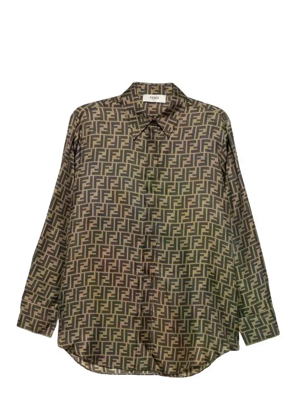 Fendi Logo-pattern Shirt - Brown