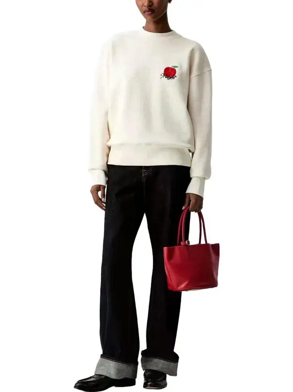 MSGM Apple-embroidered Sweatshirt - White