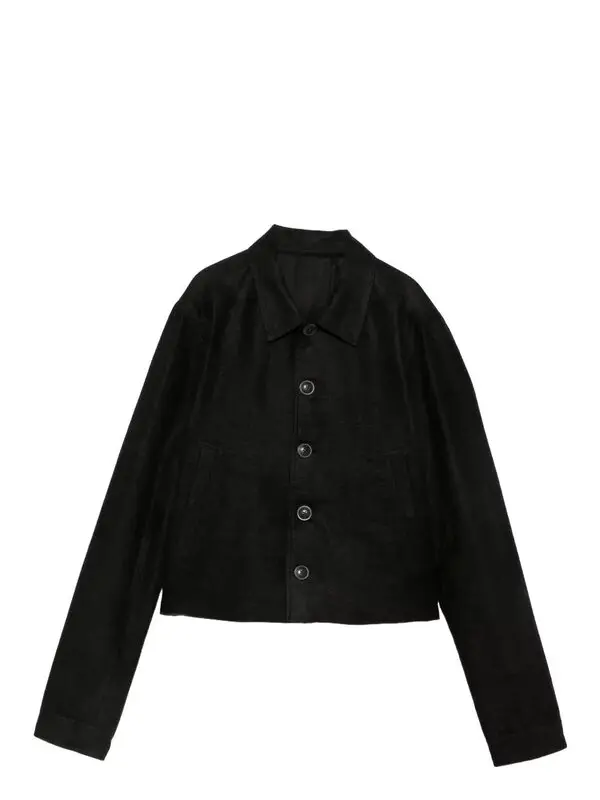 Rick Owens Cropped Button-up Jacket - Black
