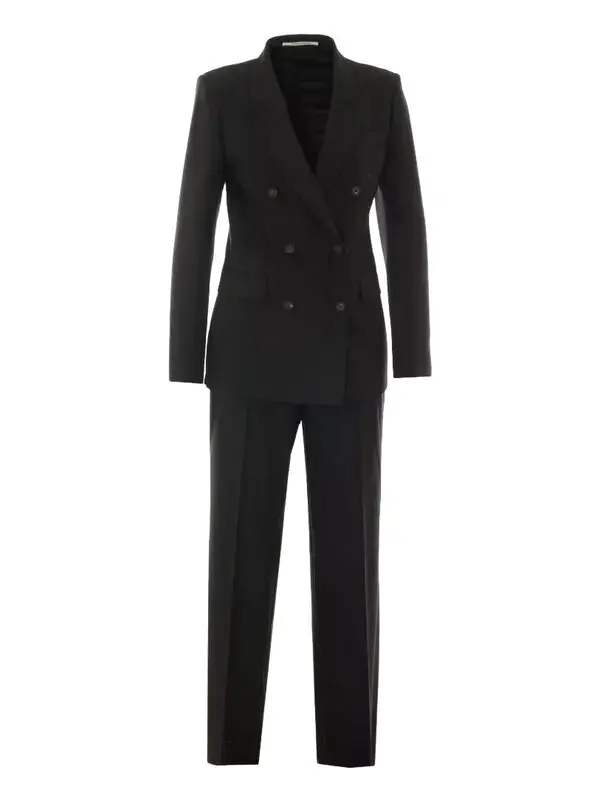 Tagliatore Double-breasted Peaked-lapel Suit - Black