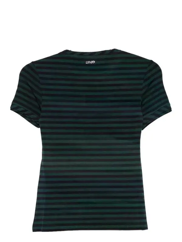 Liu Jo Striped Embroidered T-shirt - Green