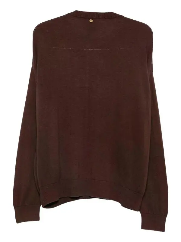 Liu Jo Argyle-intarsia Rhinestone-embellished Sweater - Brown