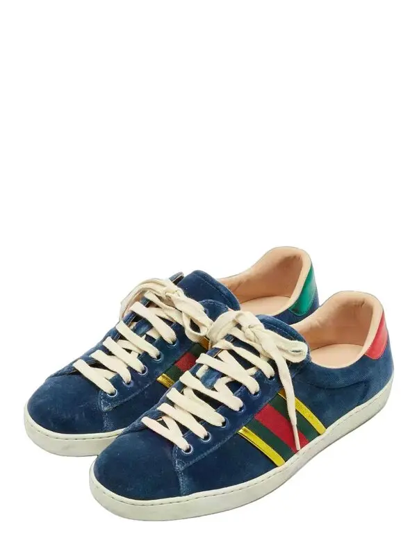 Gucci Ace Velvet Sneakers - Blue