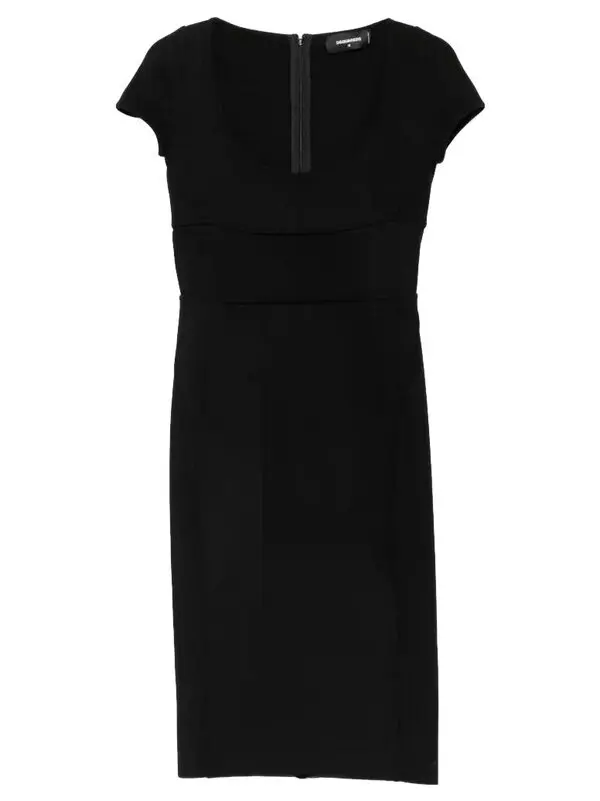 Dsquared2 2000s Panelled Scoop-neck Midi Dress - Black