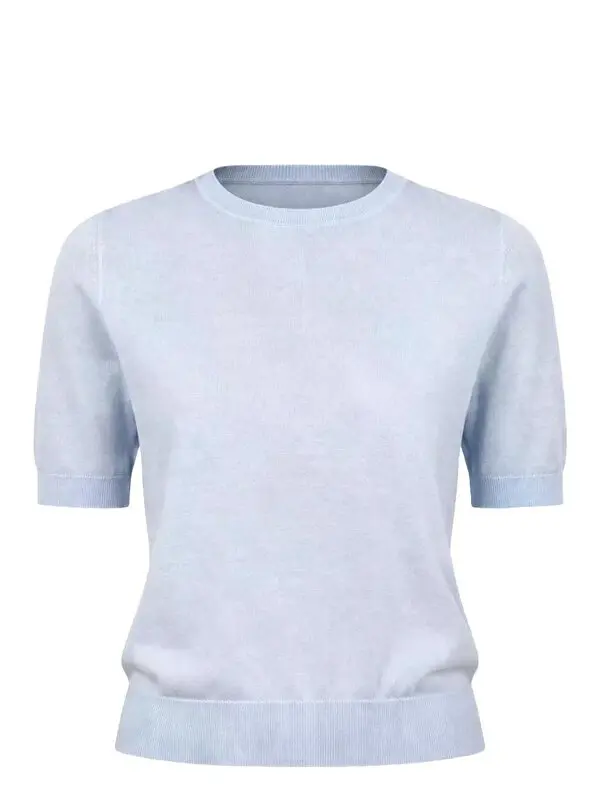 SOLOCASCMIR Short-sleeve Cashmere Sweater - Blue