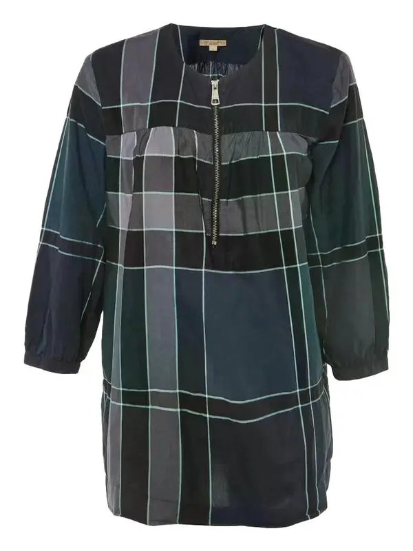 Burberry Checked Tunic Top - Blue