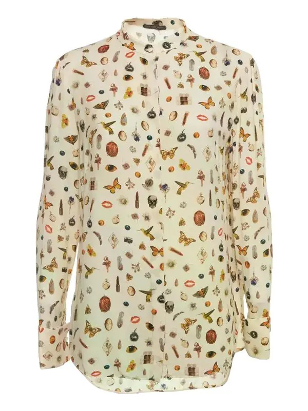 Alexander McQueen Obsession Print Blouse - Neutrals