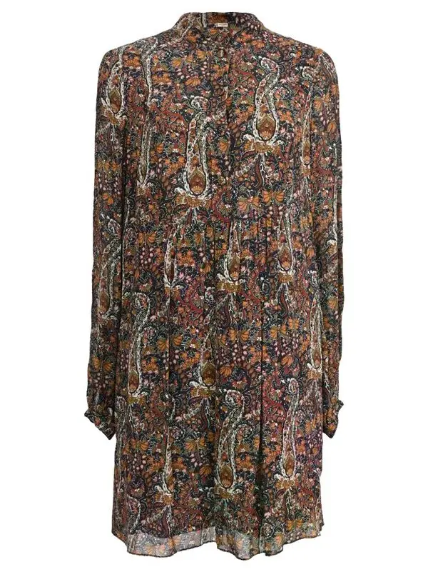 Saint Laurent 2023 Floral Paisley Tunic Mini Dress - Black