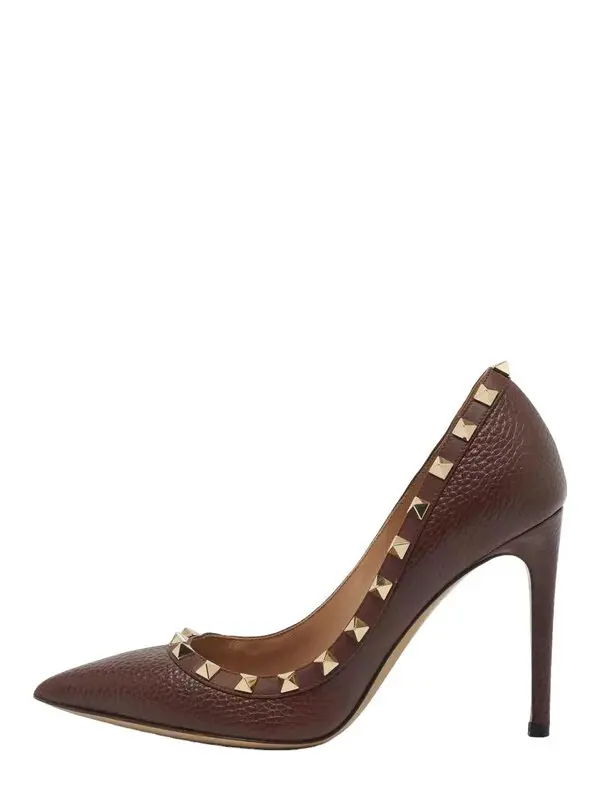 Valentino Garavani Rockstud Pointed-toe Pumps - Brown