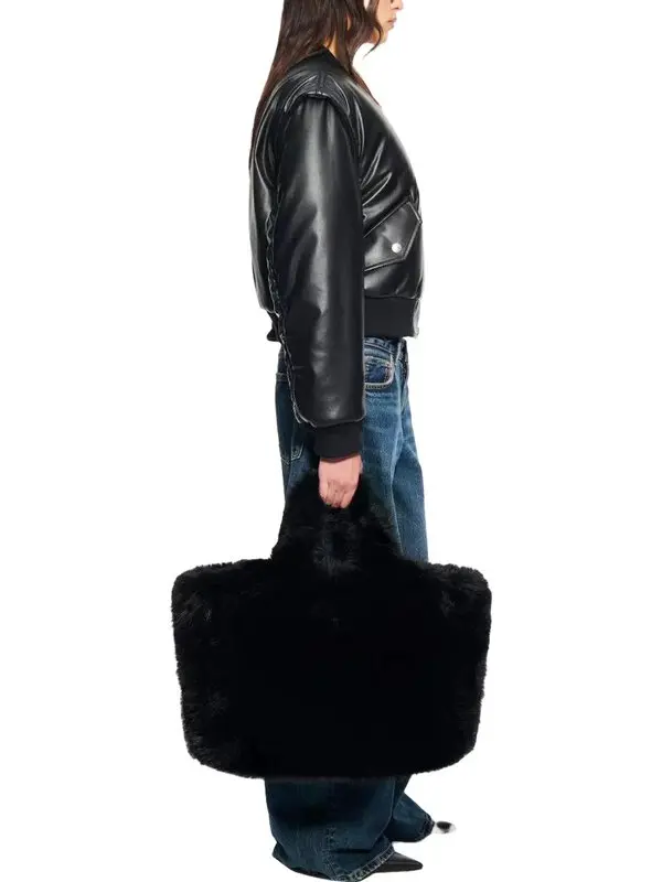 STAND STUDIO Demi Padded Cropped Bomber Jacket - Black