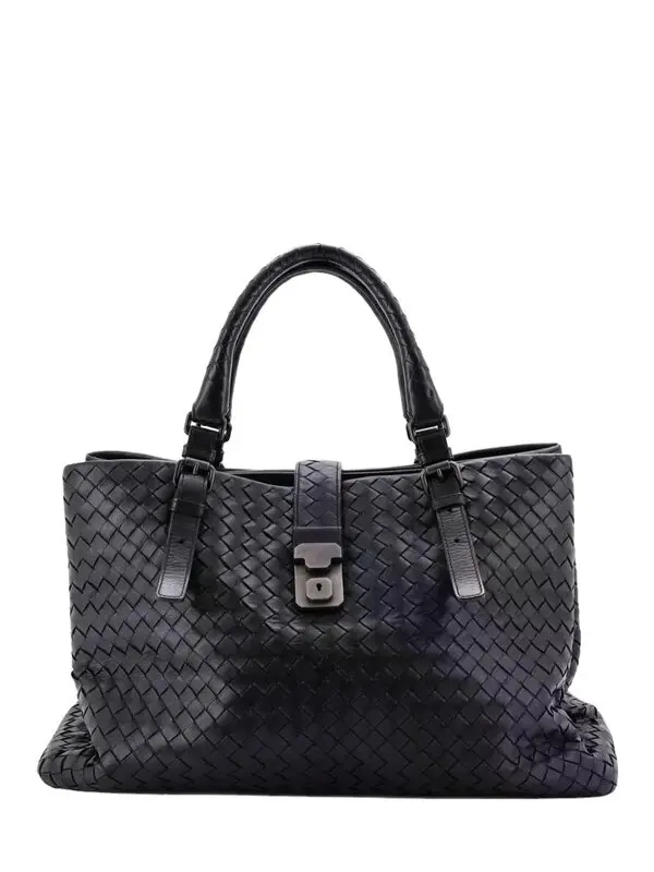 Bottega Veneta Roma Intrecciato Nappa Medium Tote Bag - Black