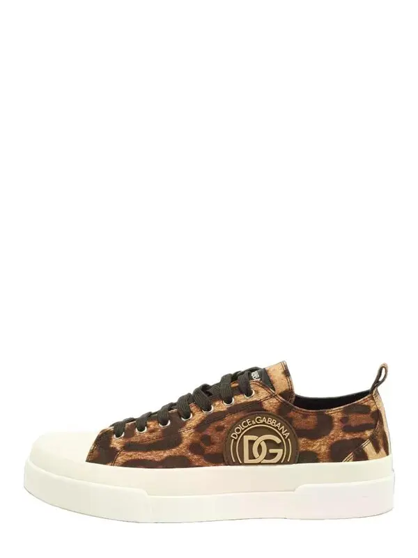 Dolce & Gabbana Portofino Leopard-print Sneakers - Brown