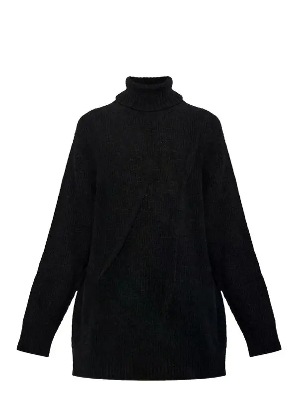 Yohji Yamamoto Ribbed-knit Turtleneck Sweater - Black