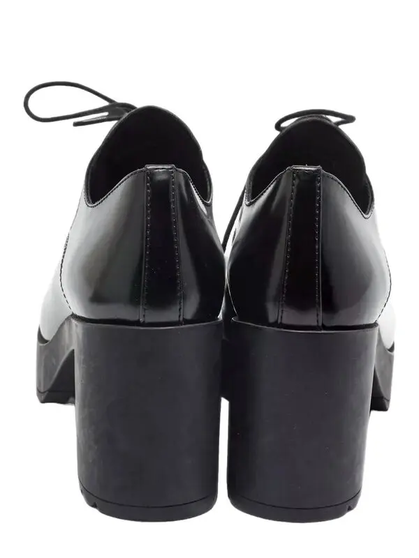 Prada Leather Lace-up Ankle Boots - Black