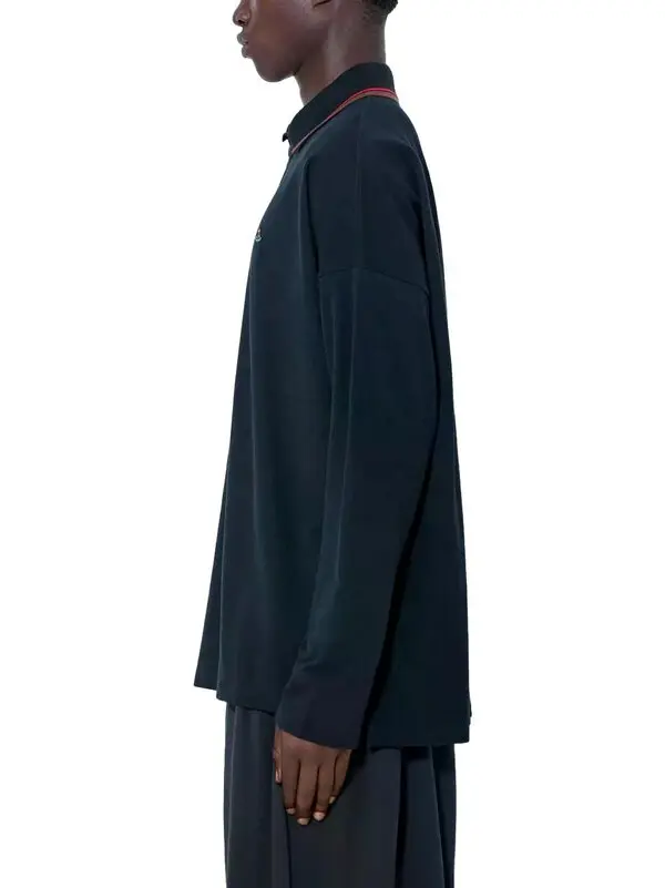 VIVIENNE WESTWOOD Embroidered Long-sleeve Polo Shirt - Black