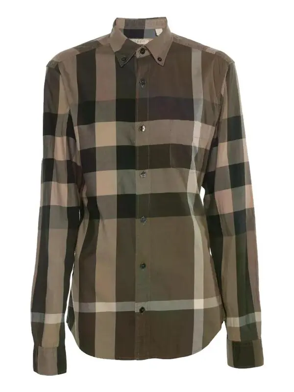 Burberry Checked Long-sleeve Shirt - Neutrals