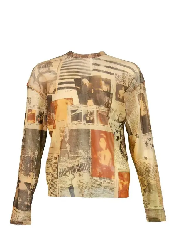 JEAN PAUL GAULTIER Printed Long-sleeve T-shirt - Neutrals