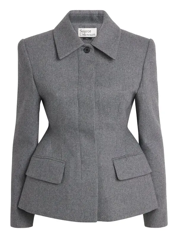 Source Unknown Wool-blend Hourglass Terzo Blazer - Grey