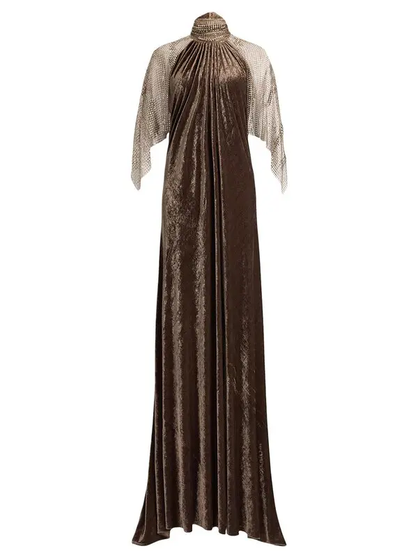 Ralph Lauren Velour Willow Gown - Brown