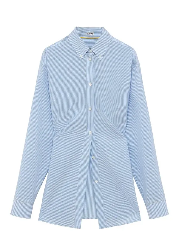 Loewe Striped Longline Shirt - Blue