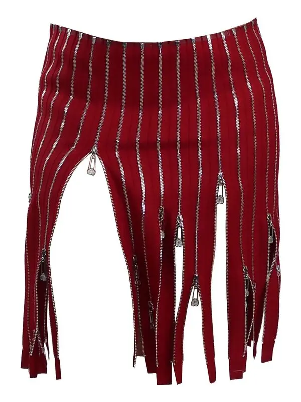 28NATELIER The Zipper Skirt - Red