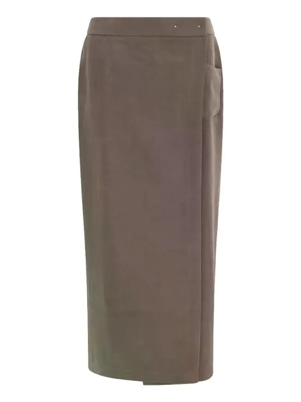 Giorgio Armani Wrap Patch-pocket Maxi Skirt - Brown