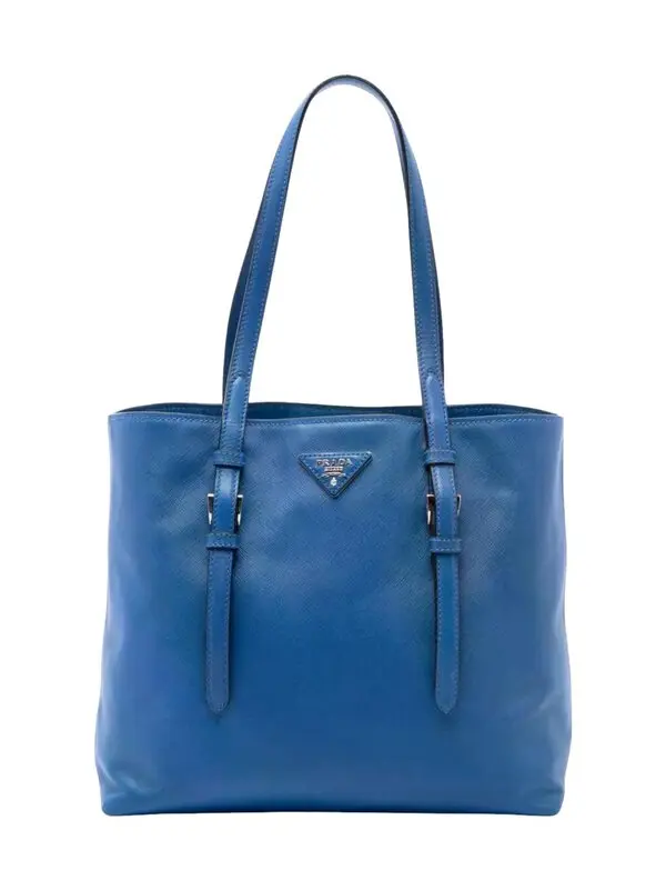Prada Saffiano Soft Shopping Tote Bag - Blue