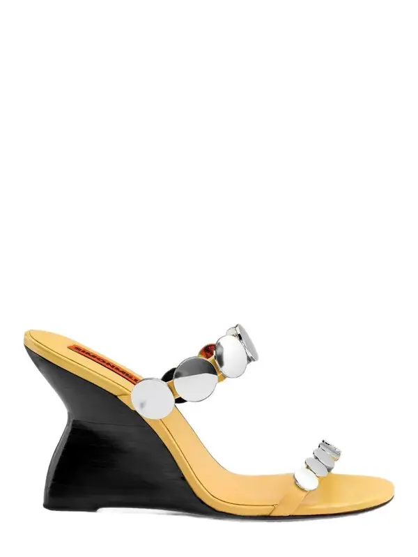 SIMONMILLER Disco Coin-embellished Wedge Sandals - Yellow