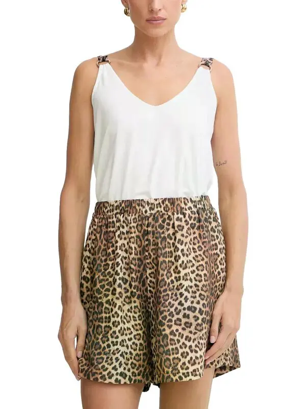 Liu Jo Animal-print Bow Top - White