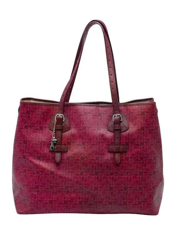 Celine Coated Canvas Horse Carriage Tote Bag - Red