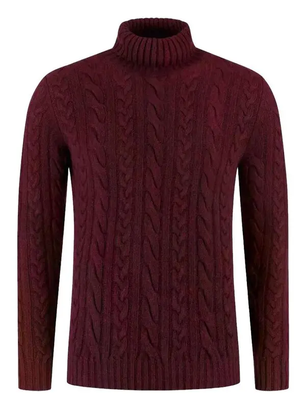 Fedeli Cable-knit Roll-neck Sweater - Red