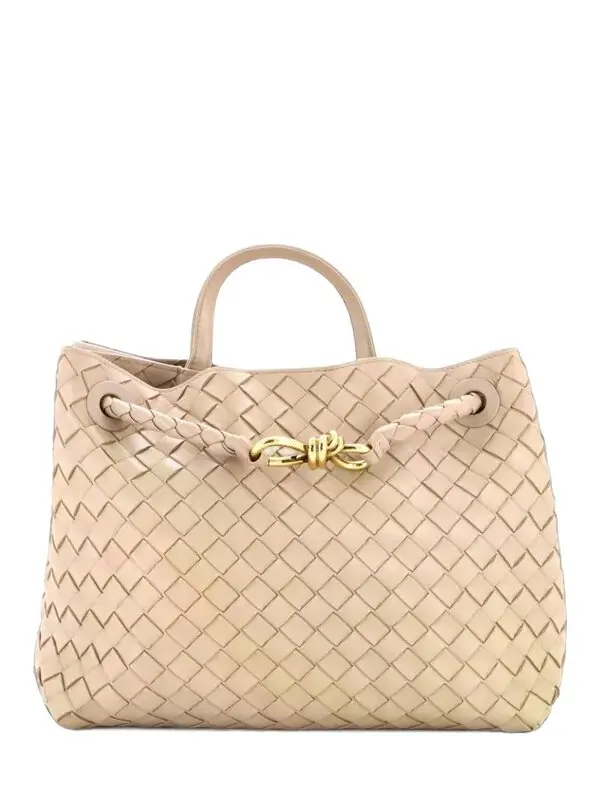 Bottega Veneta Intrecciato Nappa Medium Satchel Top Handle Bag - Neutrals